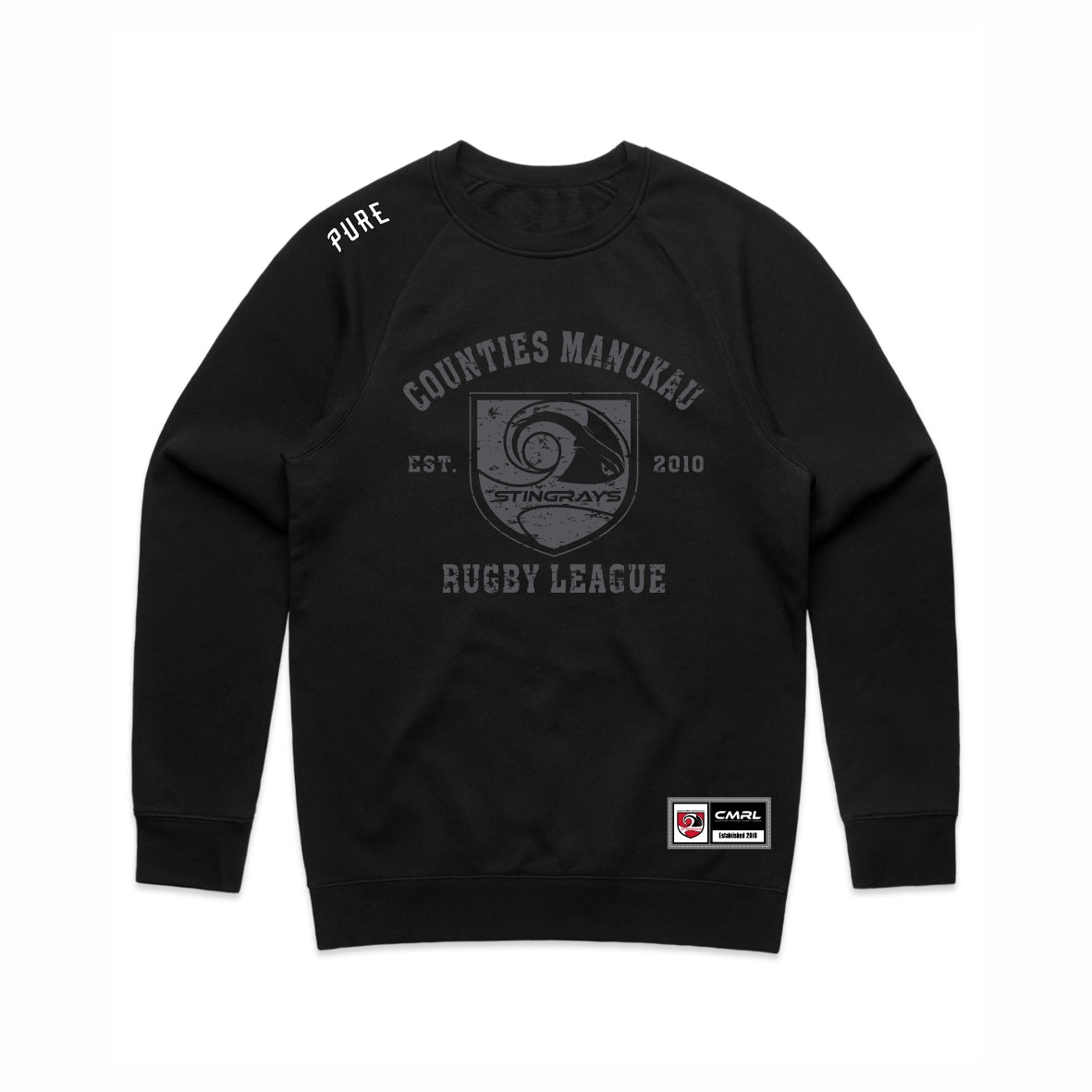 Counties Manukau Rugby League Crew 3 - Black | Pure Athletic NZ